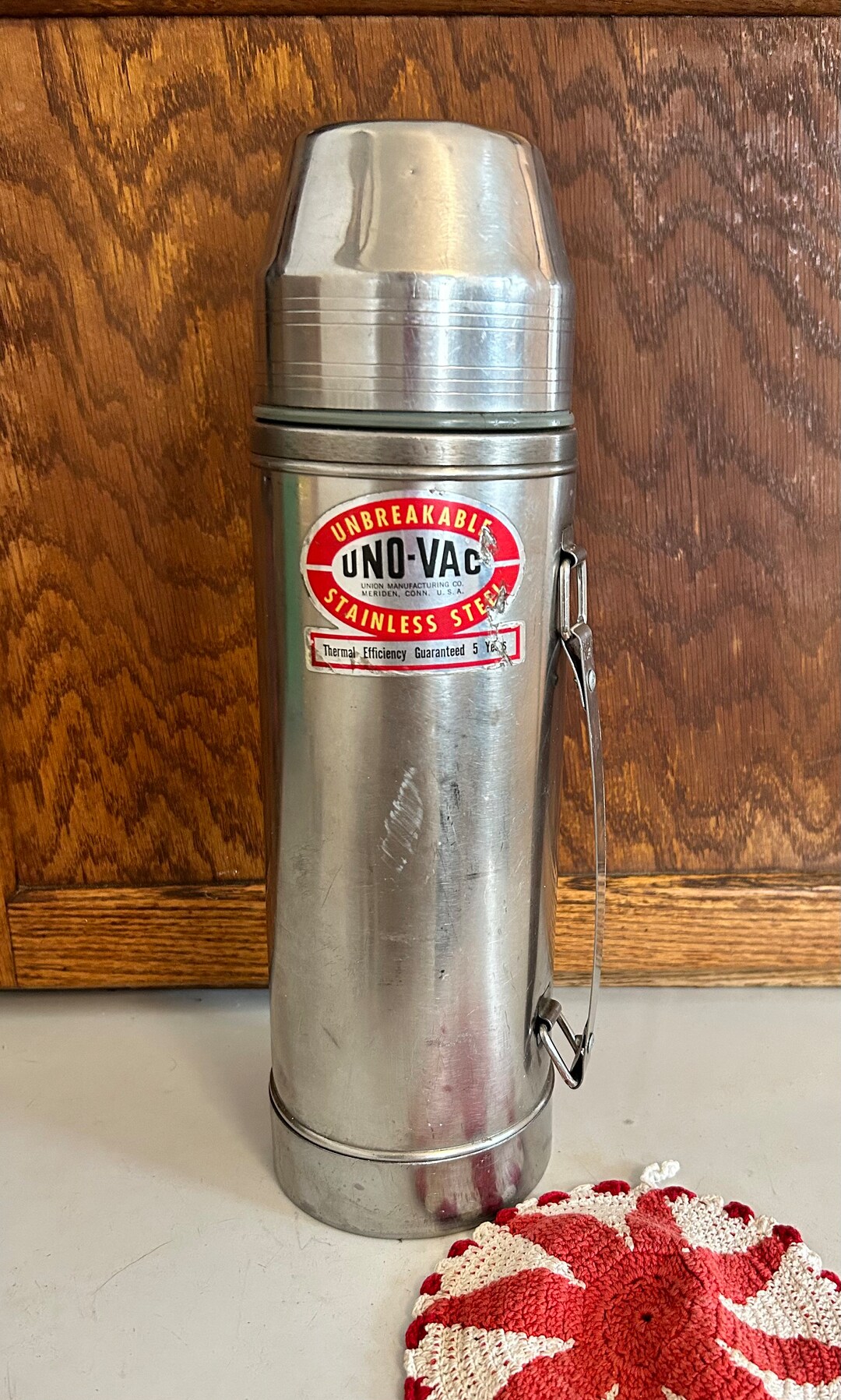 Vintage Uno Vac Thermos 1 Qt, Unbreakable Stainless Steel Thermos, Hot ...