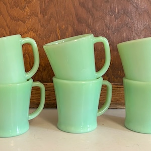 Vintage Fire King Jadeite Mugs X 6, Authentic Jadeite Coffee Mugs Set ...