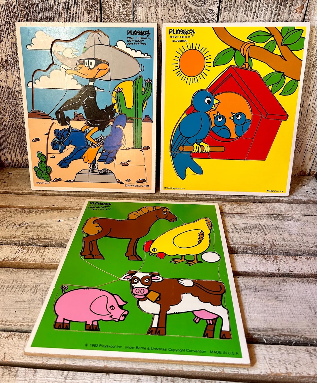 Vintage Playskool Children’s Wood Puzzles Ages 1 - 6 Yrs *your Choice ...
