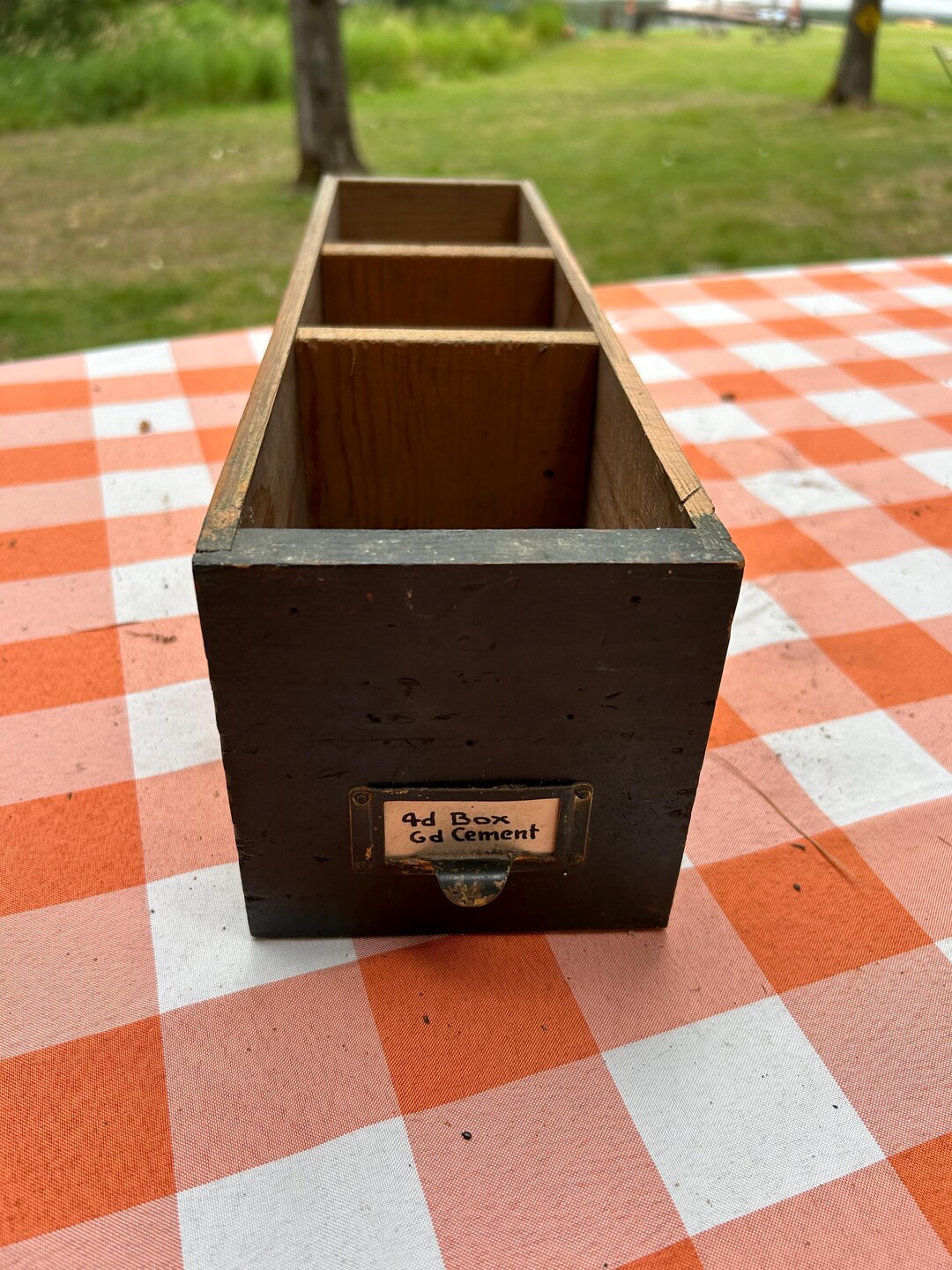 Vintage Wood File Drawer W 3 Compartments, Industrial Rustic Farmhouse ...