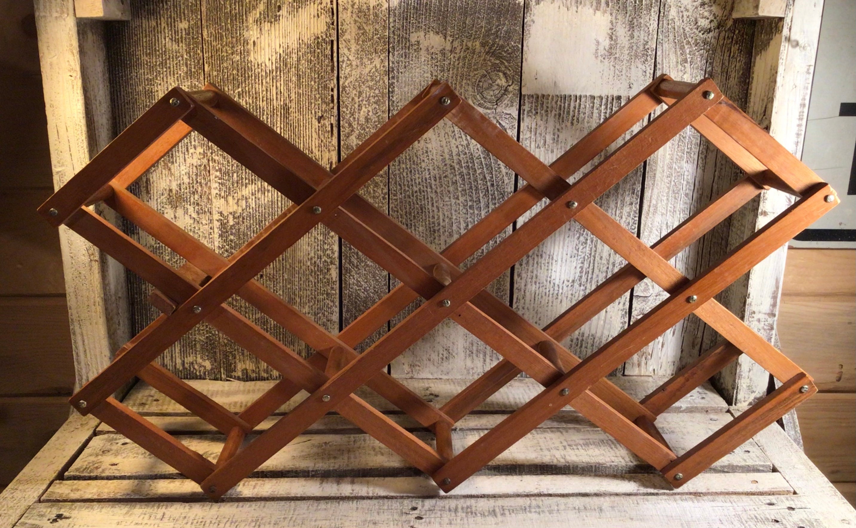 Vintage Wood Accordion Wine Rack Expandable Collapsable Wood - Etsy