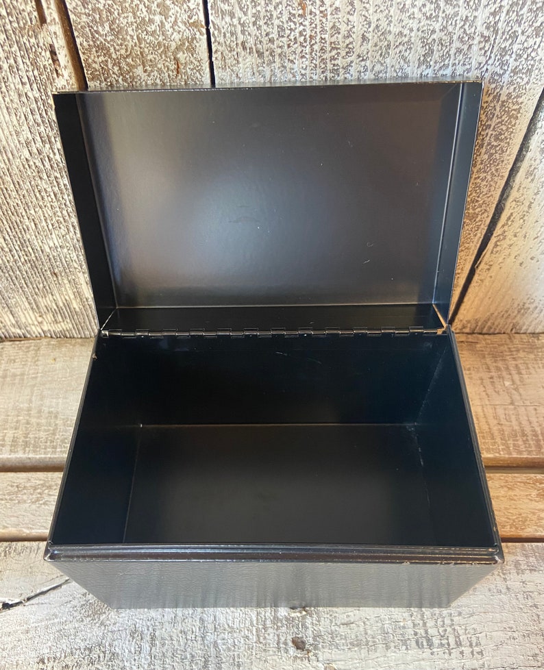 Vintage File Box Black Metal 4 X 6”, Retro Industrial Office Supply - Etsy