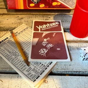 Vintage Yahtzee Game Complete by Milton Bradley Co., Retro Classic ...