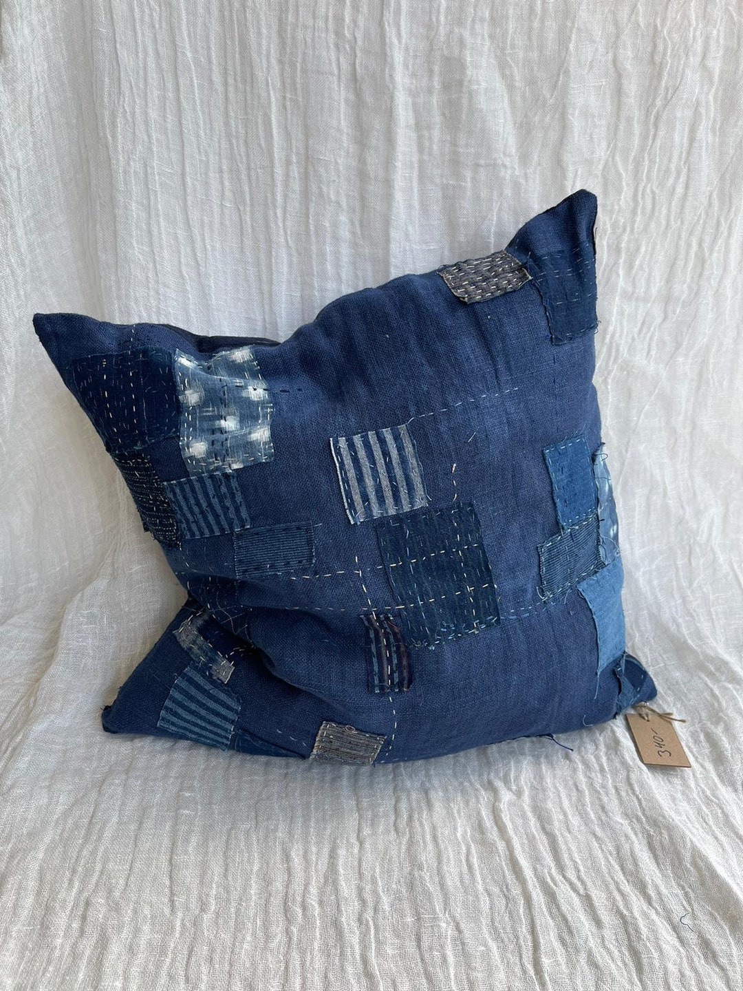 Boro Patchwork Pillow, Hand Crafted One of a Kind. - Etsy
