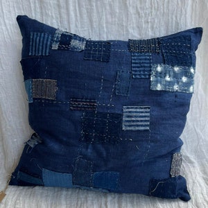 Boro Patchwork Pillow, Hand Crafted One of a Kind. - Etsy