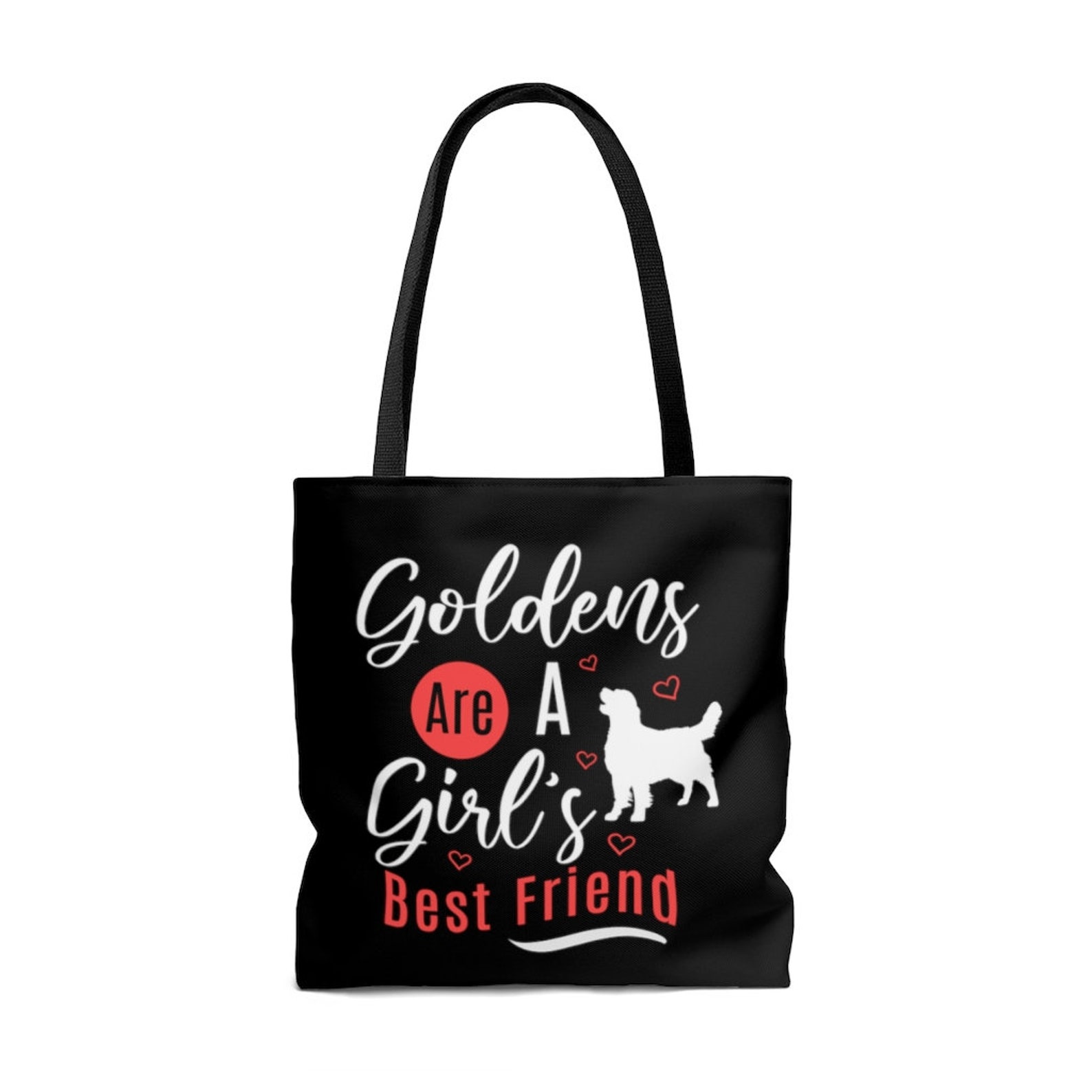 Goldens Are A Girls Best Friend AOP Tote Bag, Golden Retriever Tote Bag ...