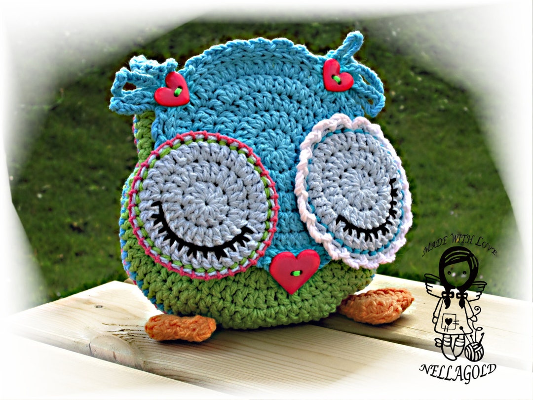 Crochet PATTERN, Handbag Owl LOVE, Purse, Bag, DIY Pattern 170, Instant ...
