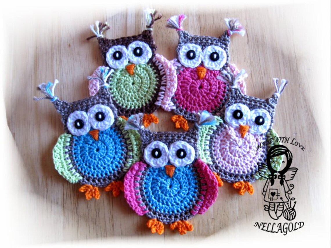 Crochet PATTERN, Applique Jolly Owl, DIY Pattern 4, Instant Download - Etsy