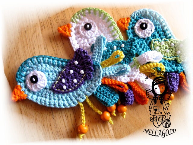 Crochet PATTERN Applique Little Bird DIY Pattern 9 Instant | Etsy