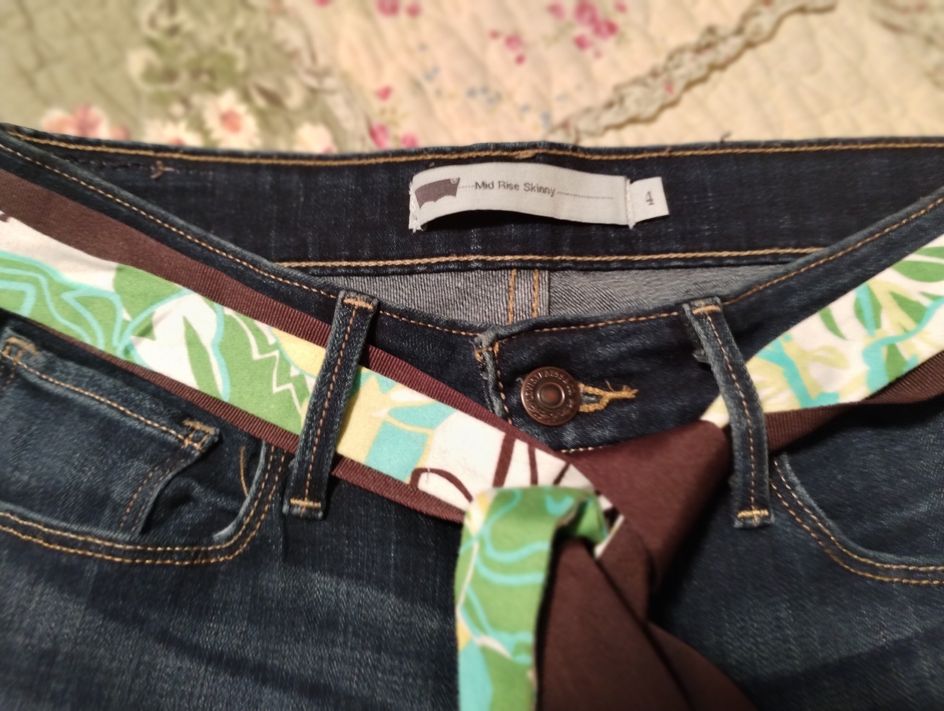 Upcycled Flared Ankle Levis Jeans Ladies Teens Size 4 Reworked Hippie ...