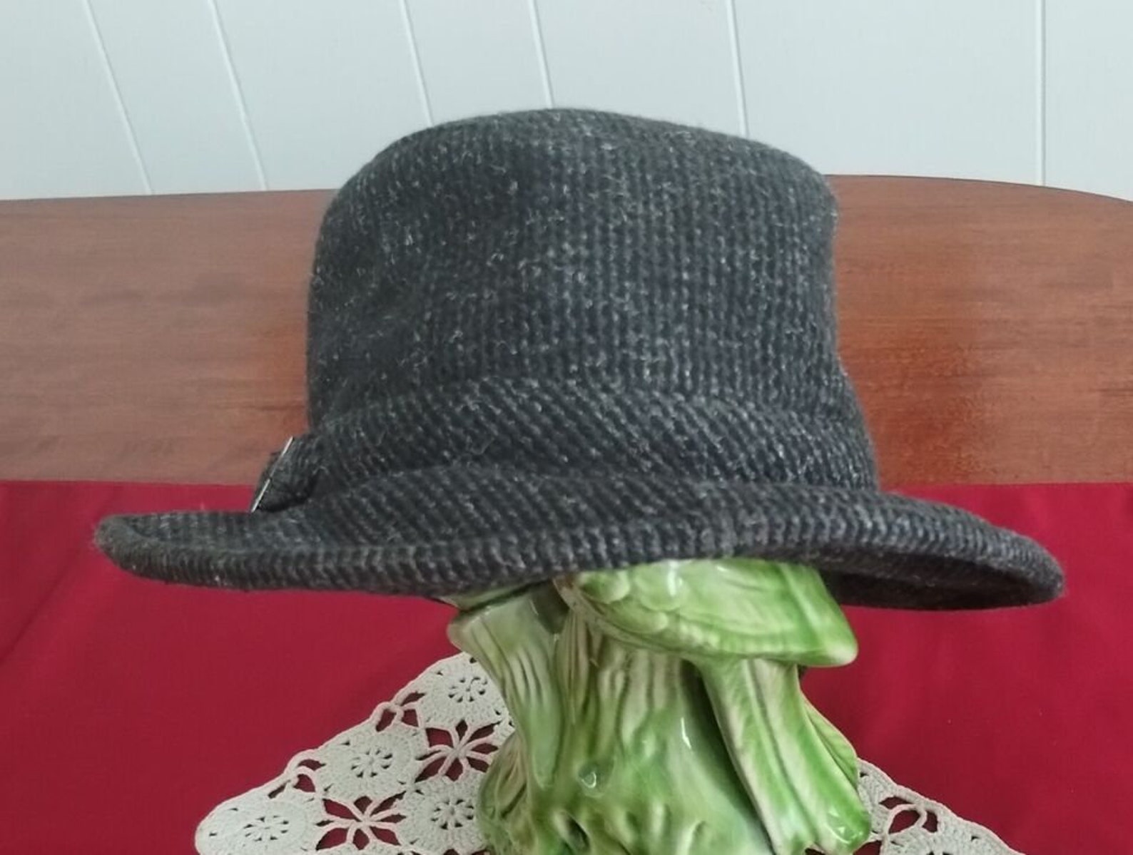 Vintage Tilley Hat Endurables Wool Tweed Black / Gray Winter Hat Warm ...