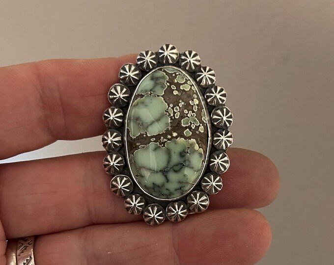 Poseidon Variscite Ring, Adjustable, USA Handmade, Sterling Silver - Etsy