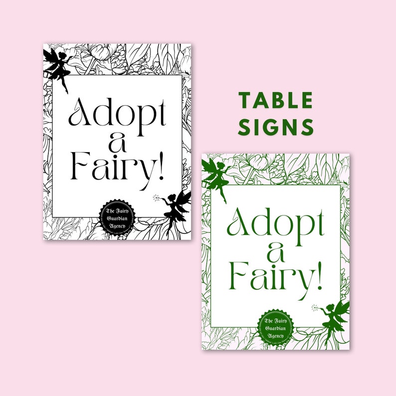Adopt a Fairy Printable Party Kit | Instant Download | Girl's Birthday ...