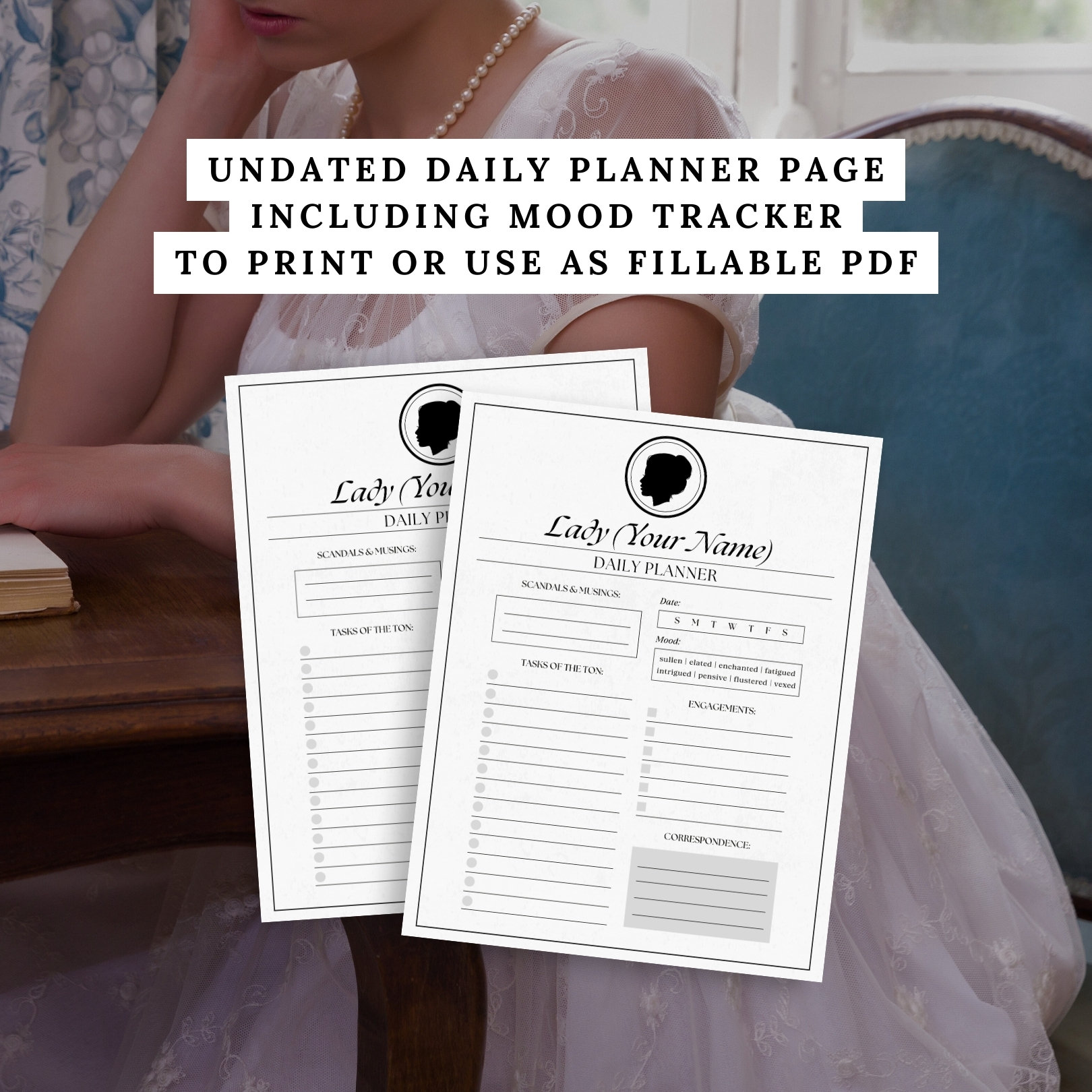 Bridgerton Inspired Custom Digital Daily Planner | Lady Whistledown ...