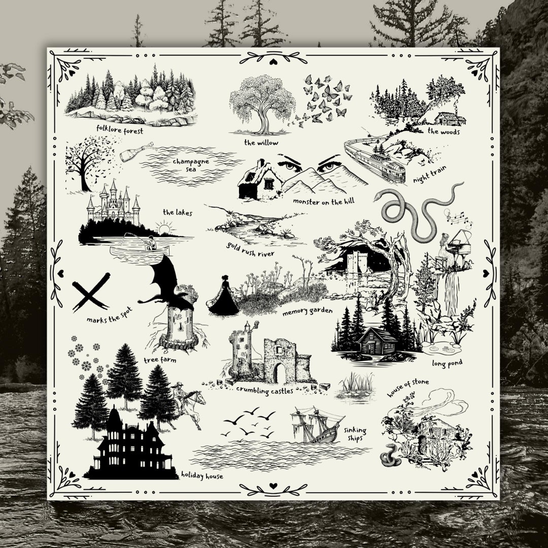 Taylor Eras Inspired Fantasy Map Printable Wall Art | Fairytale Swiftie ...