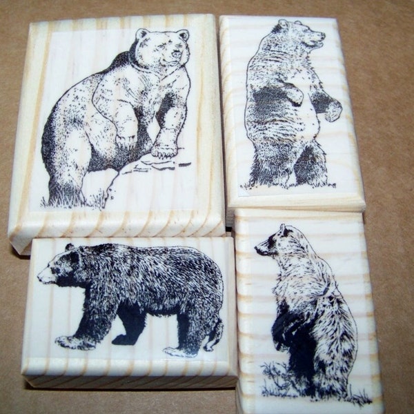 Bear Rubber Stamp - Etsy