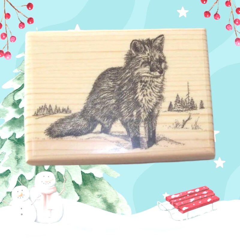 Fox Rubber Stamp - Etsy