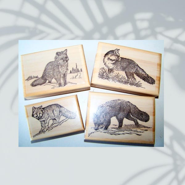 Fox Rubber Stamp - Etsy