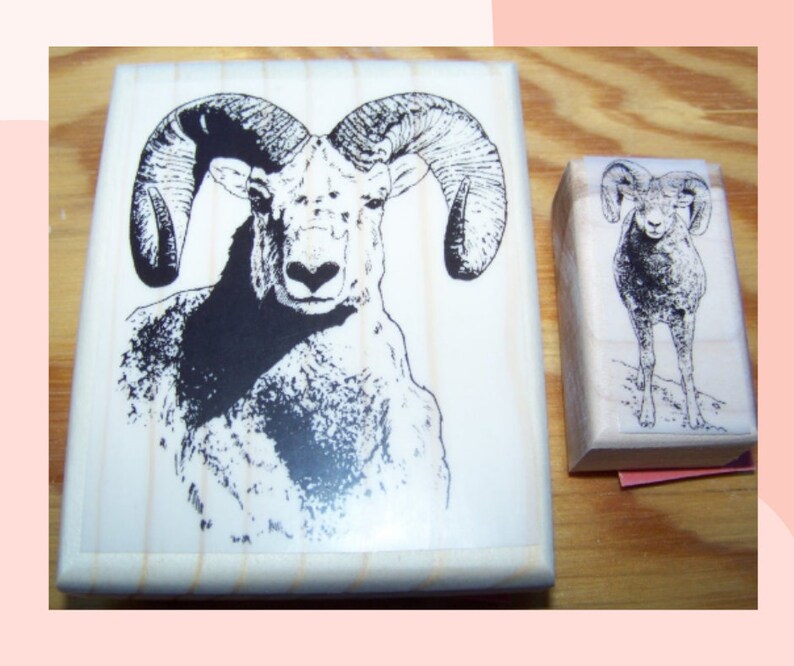 Ram Rubber Stamp Set: Sheep Animal Art Stamp - Etsy