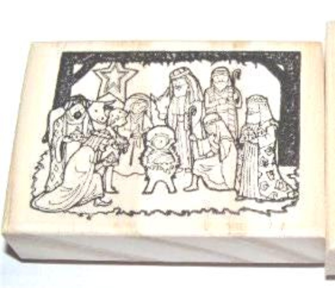 Nativity Scene Rubber Stamp - Christmas Stamp, 2.5 X 2 Inches - Etsy