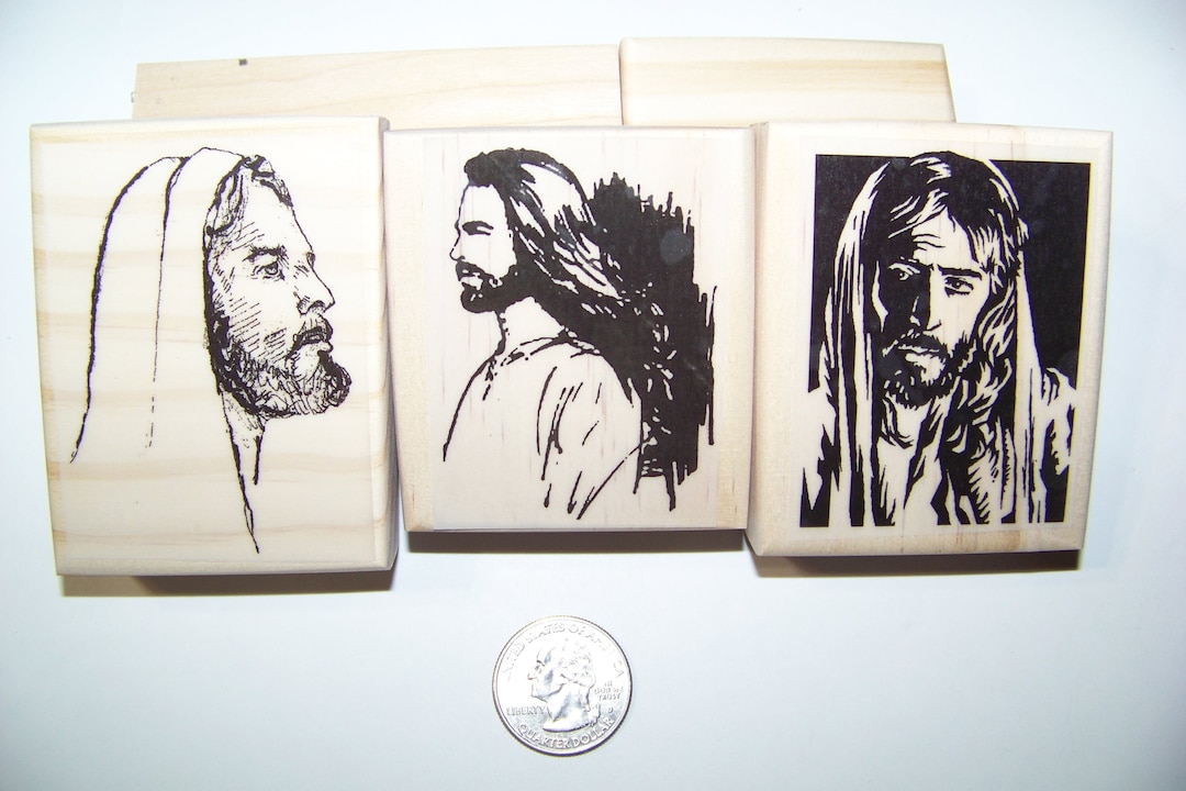 Jesus Rubber Stamps Spiritual Themed 3 Brand New Mounted Rubber Stamps ...