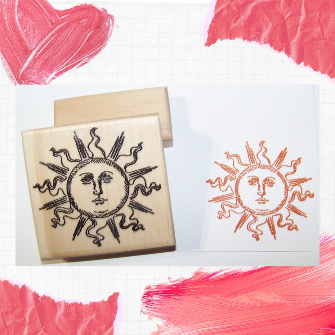 Sun Rubber Stamp: Sol Le Sun With Terra Cotta Ink Pad - Etsy
