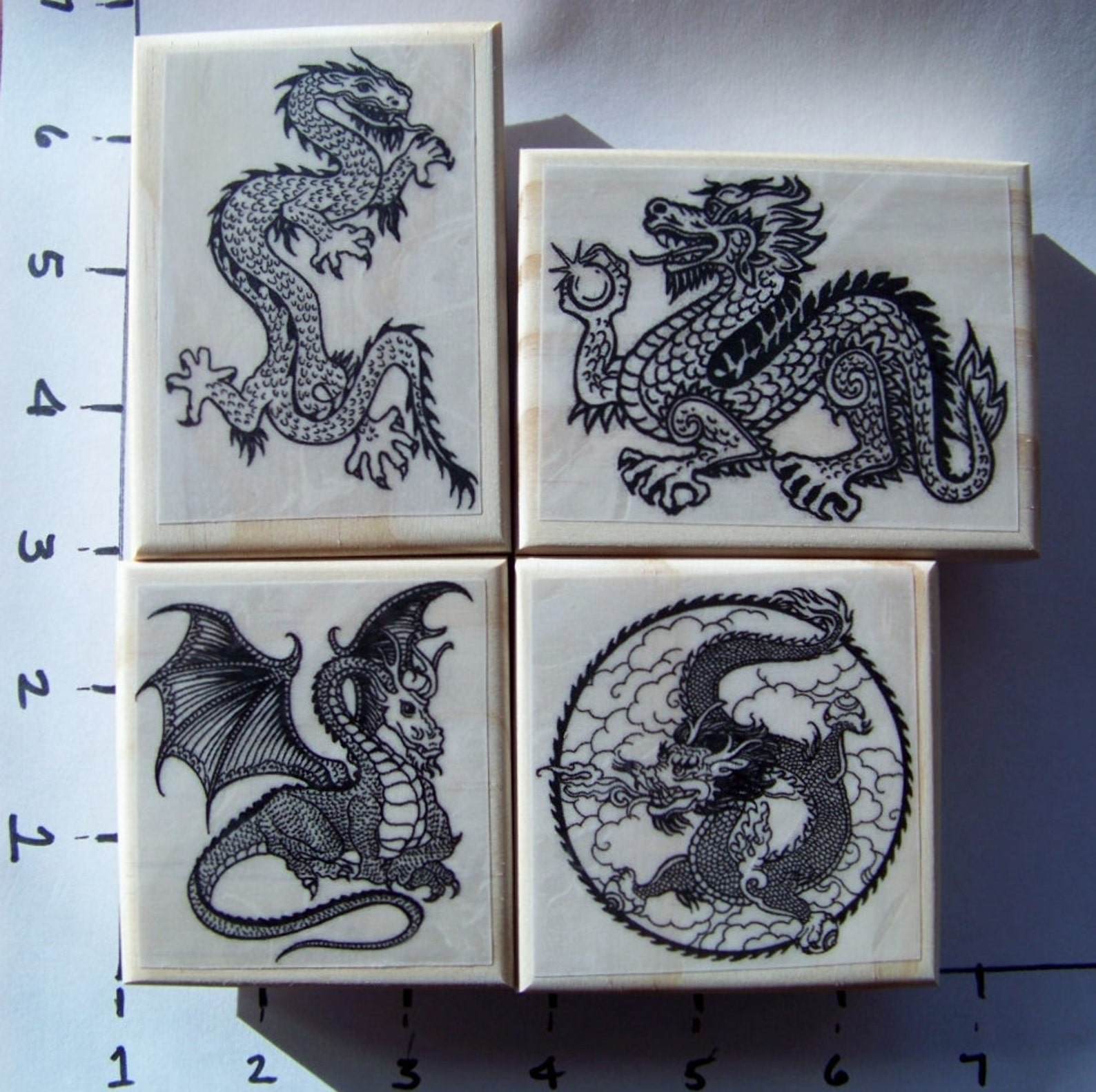 Dragon Rubber Stamp Lot of 4 DRAGONS Rubber Stamps - Etsy