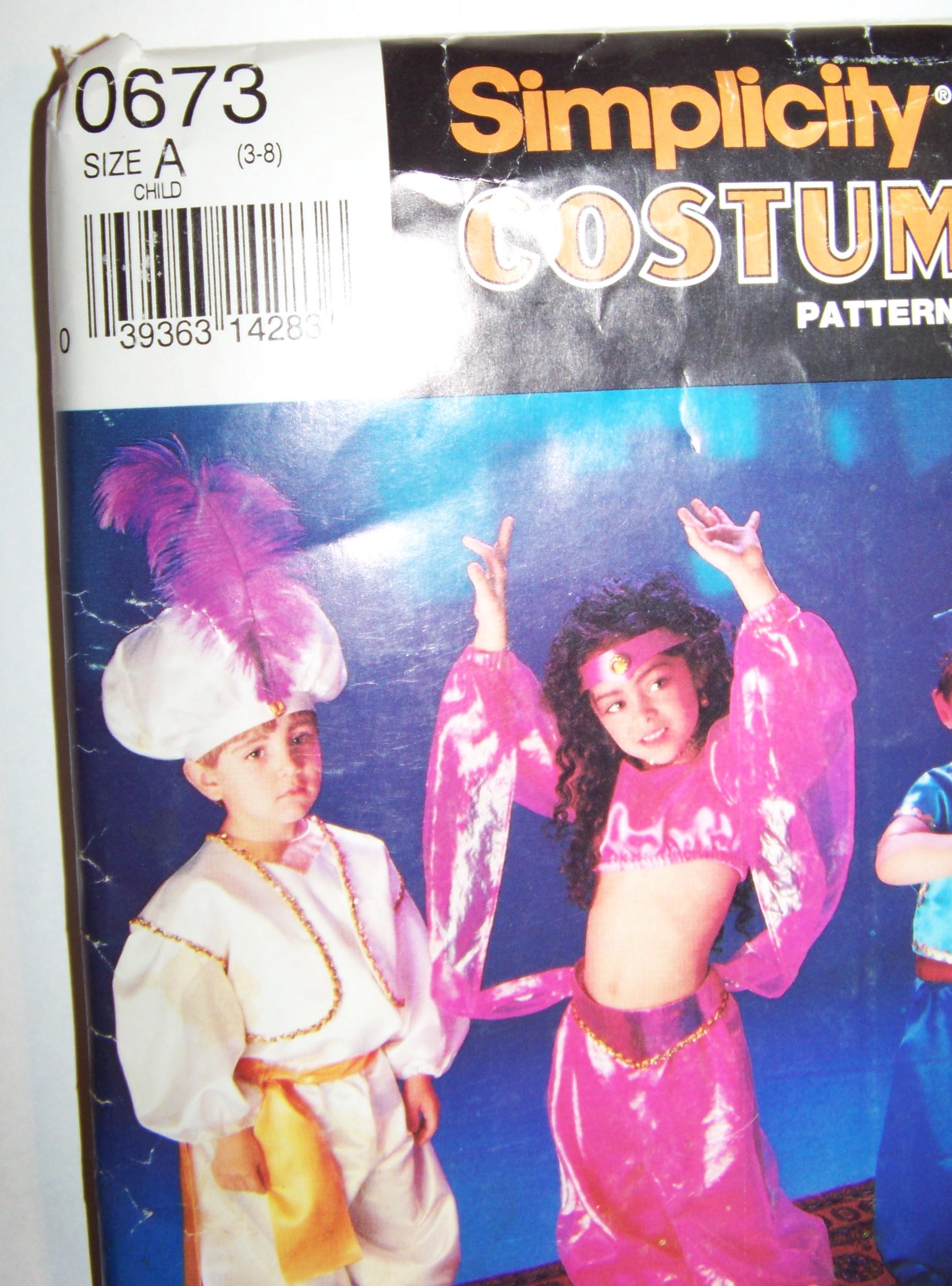 Simplicity Scheherazade & Sultan Costume Pattern: Child Size 3-8 (uncut ...