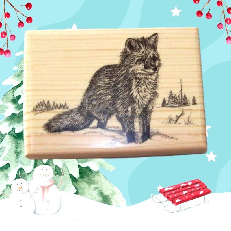 Fox Rubber Stamp - Etsy