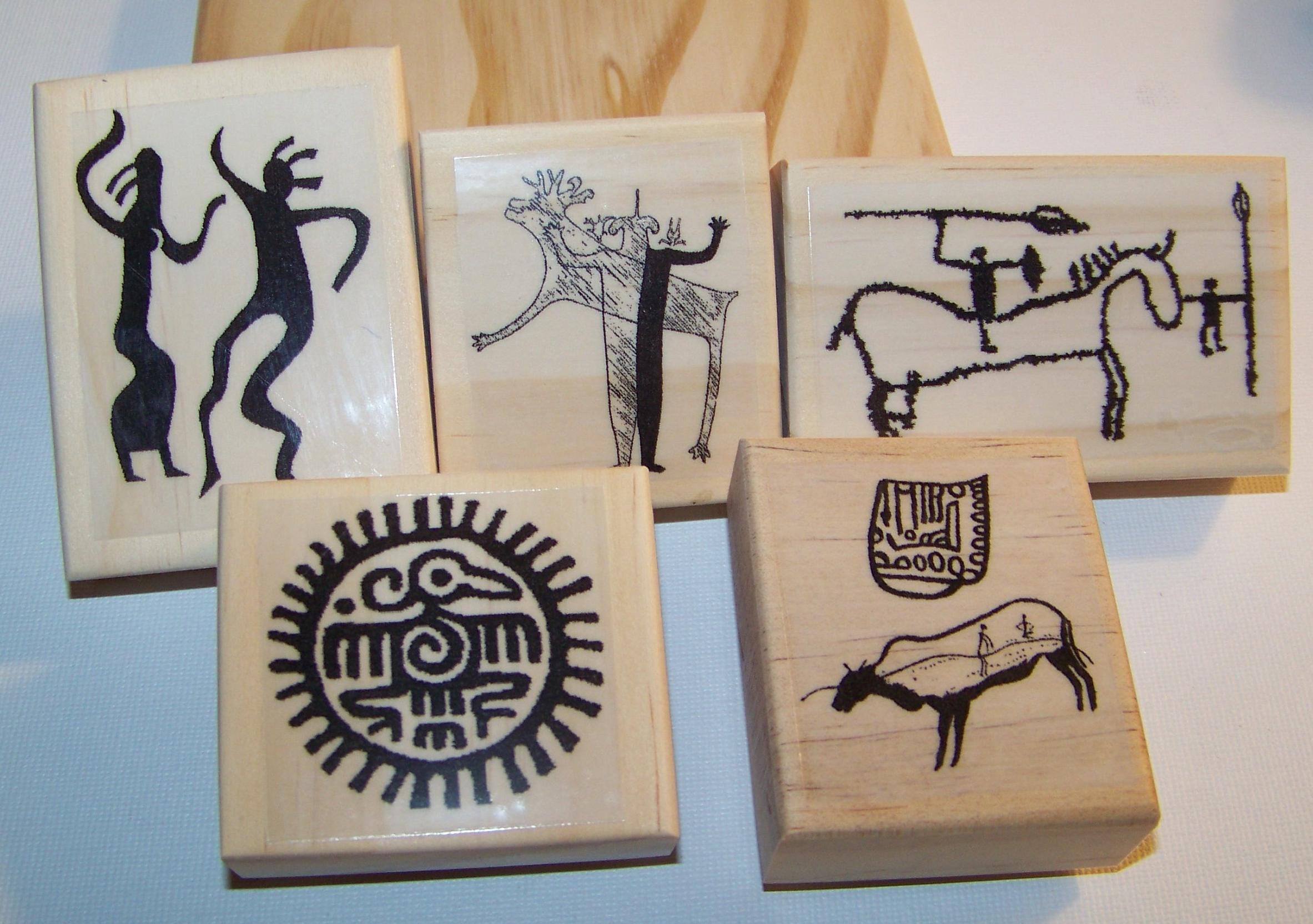 Petroglyph Rubber Stamps: Rock Art, Cave Art - Set of 5 - Etsy