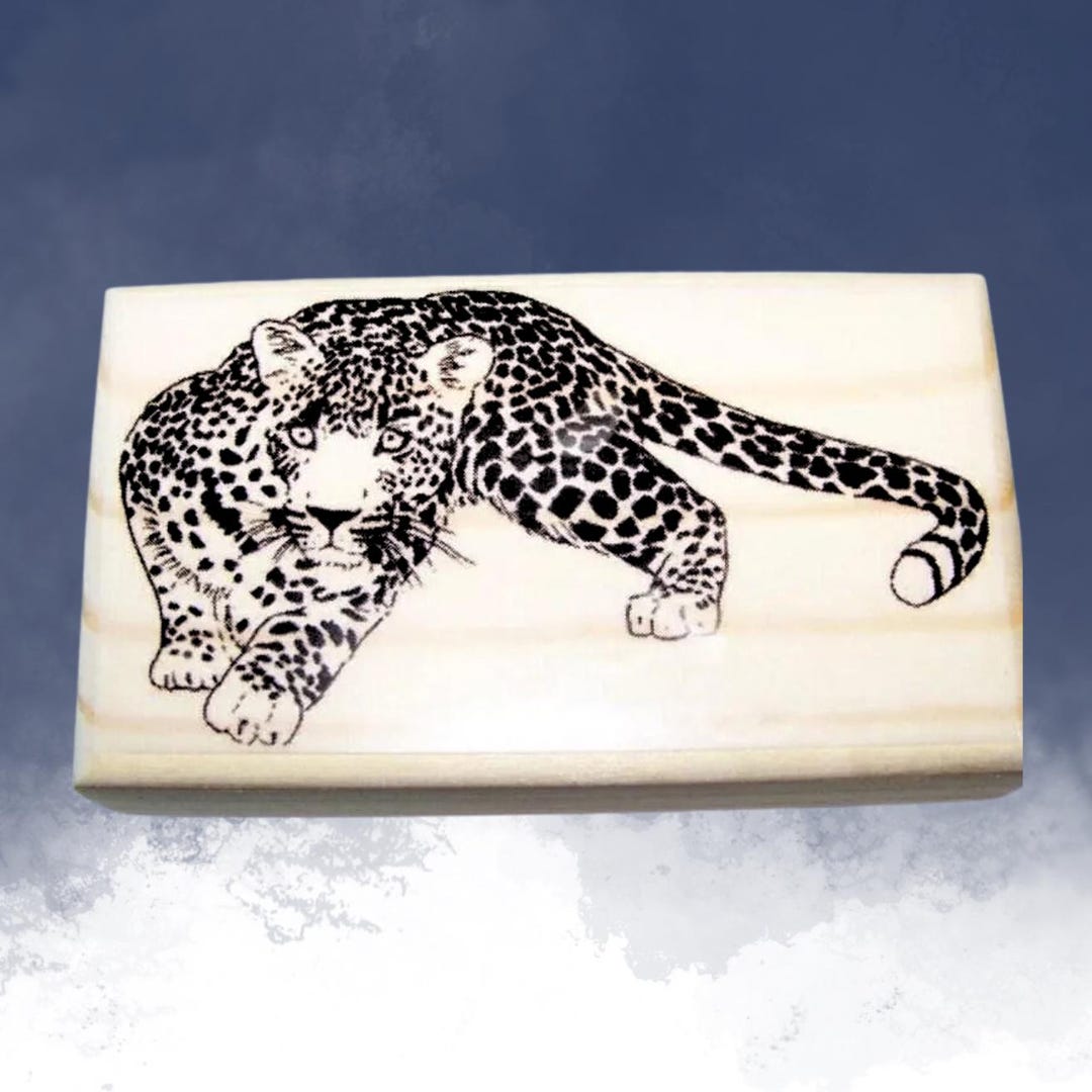 Cheetah Cub Rubber Stamp: Deep Etched Animal Stamp - Etsy