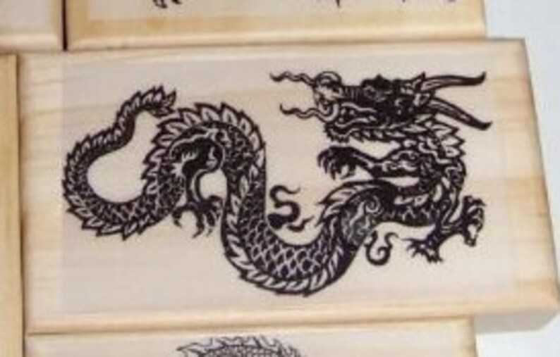 DRAGON Rubber Stamps 5 Brand New Mounted Rubber Stamps-japanese ...