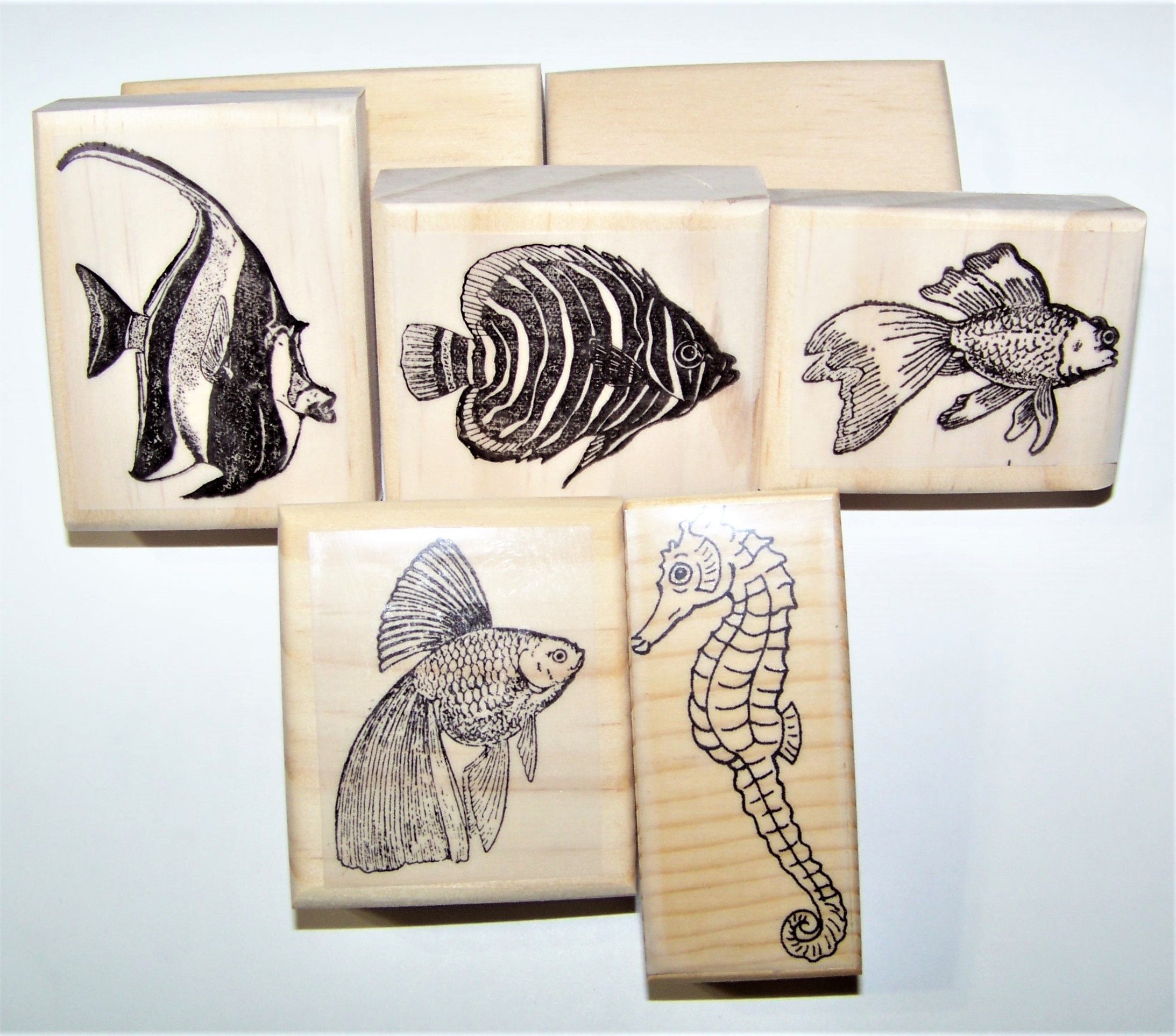 Fish Rubber Stamps New Mounted Rubber Stamps Angel Fish, Molly, Veil ...