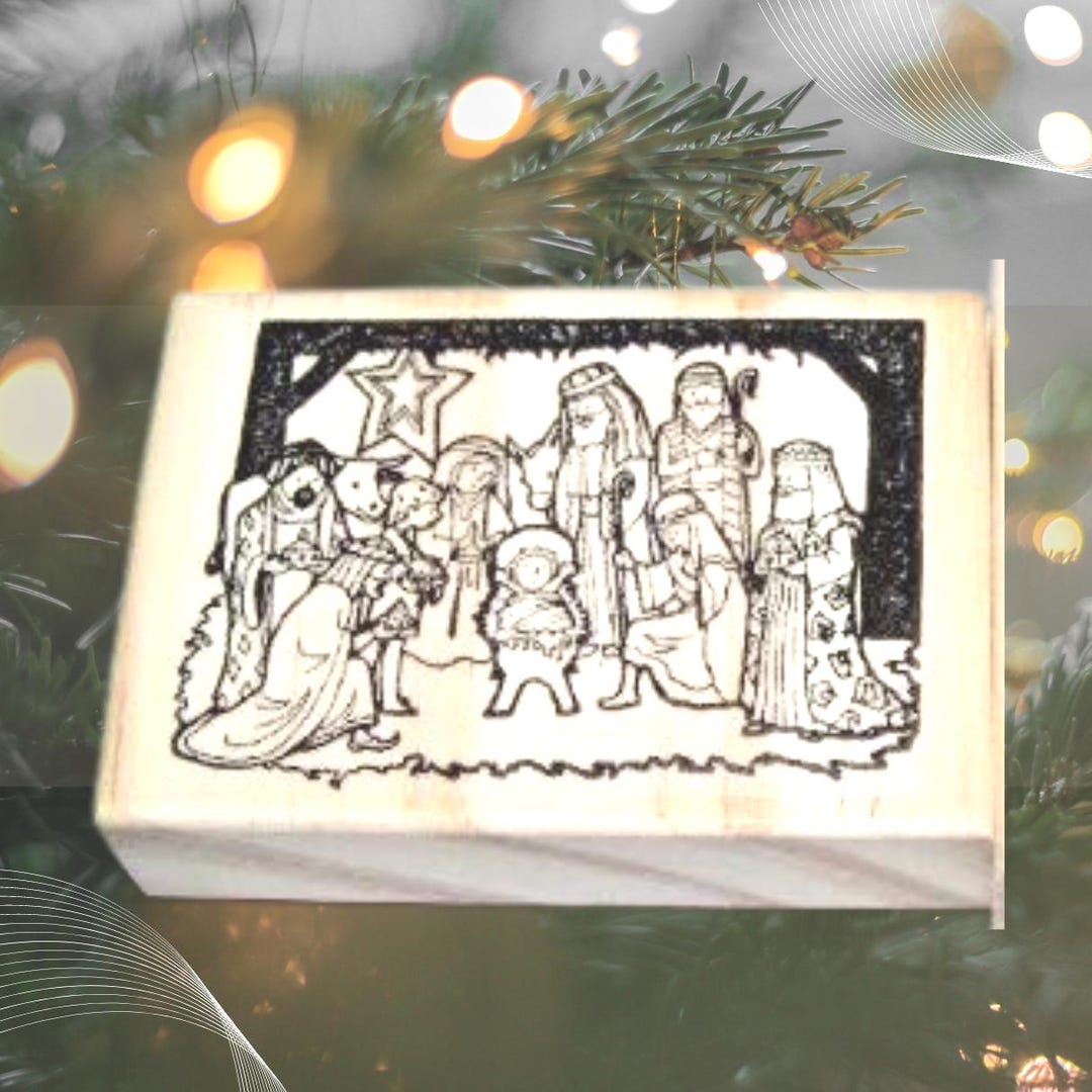 Nativity Scene Rubber Stamp - Christmas Stamp, 2.5 X 2 Inches - Etsy