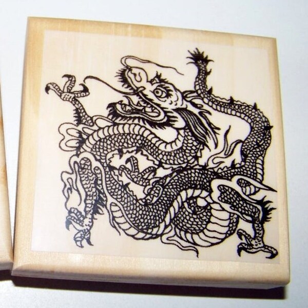 Japanese Dragon Rubber Stamp - Etsy