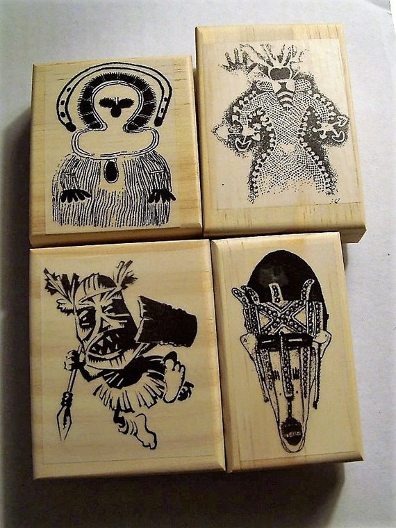 Craft Supplies & Tools 2 African Themed new mounted rubber stamps witch ...