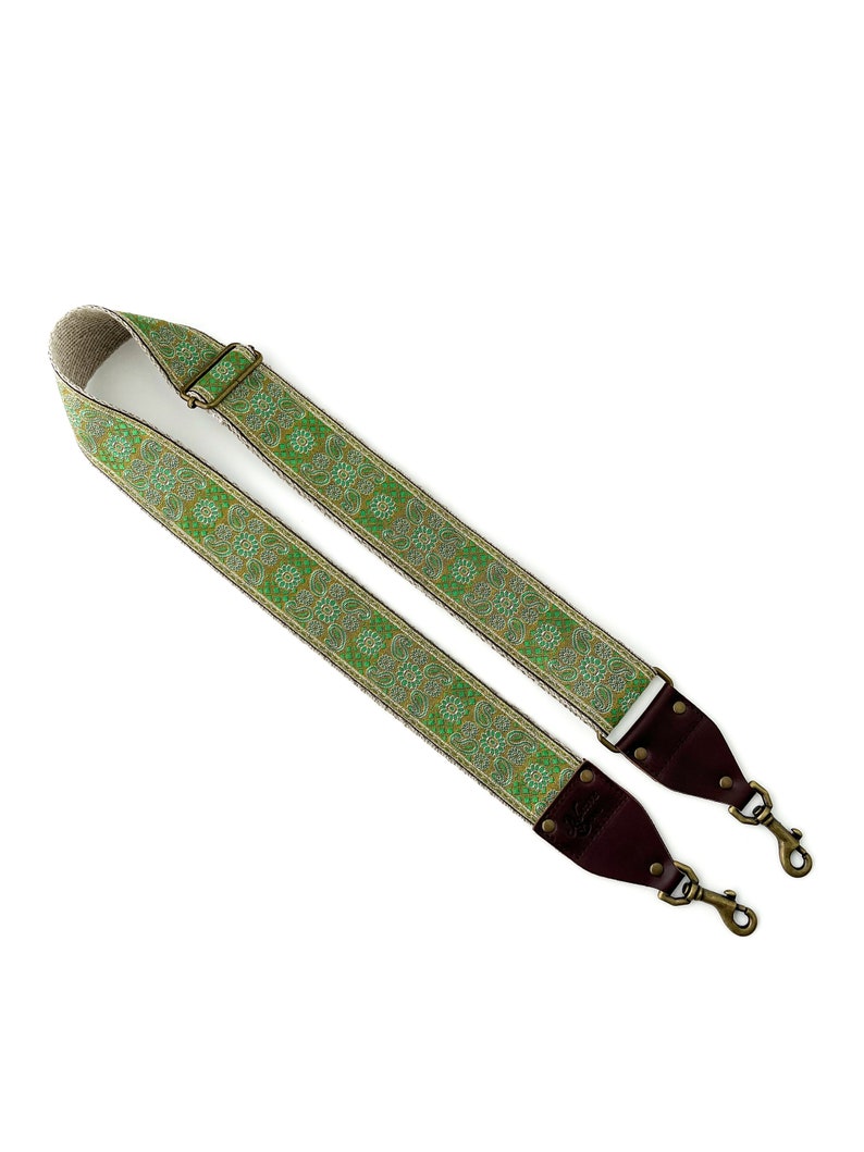 The Siren in Emerald Guitar Strap Style Bag Strap - Emerald and Lime ...