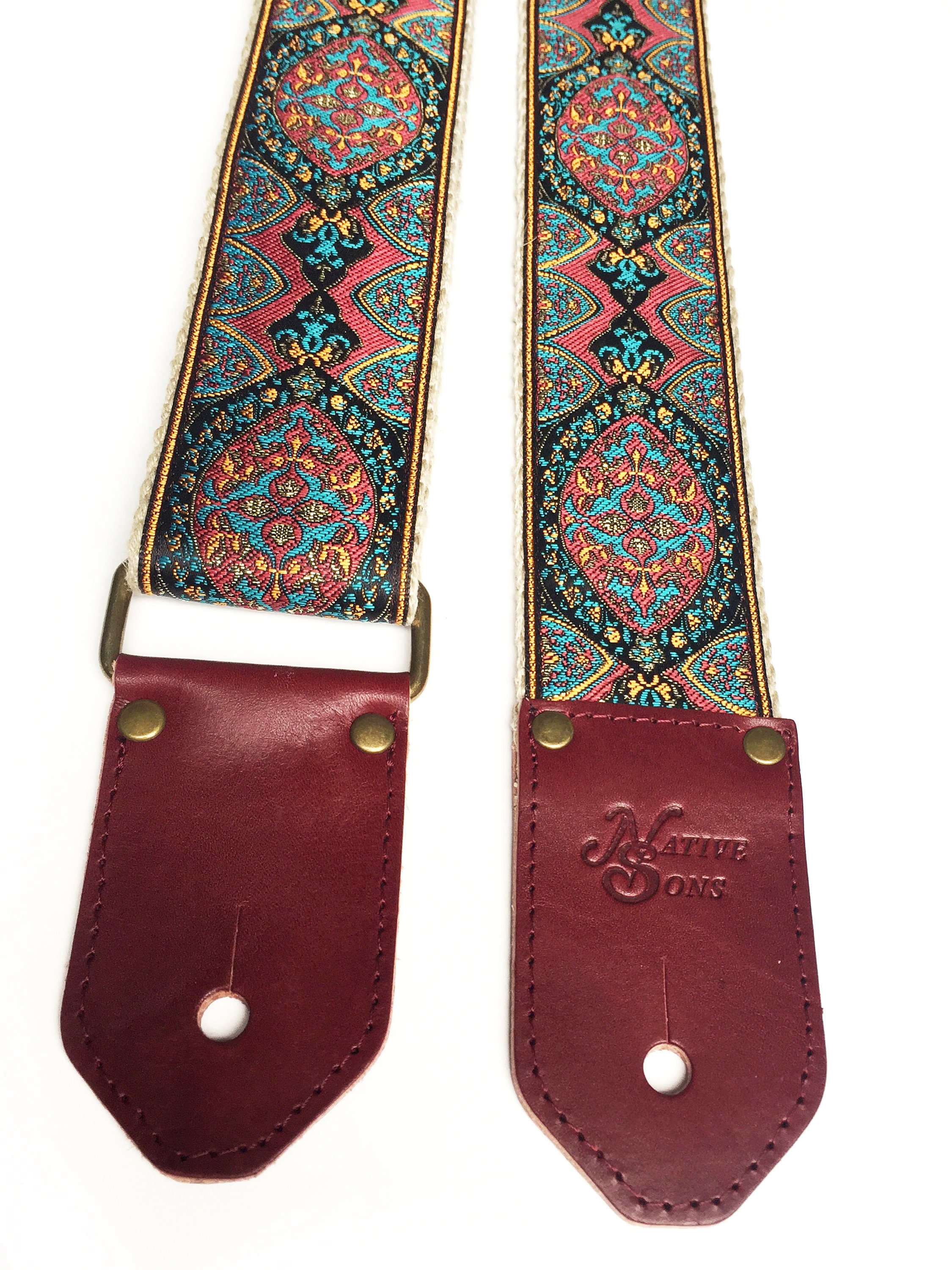 The Atlas Guitar Strap Vintage style tapestry strap | Etsy