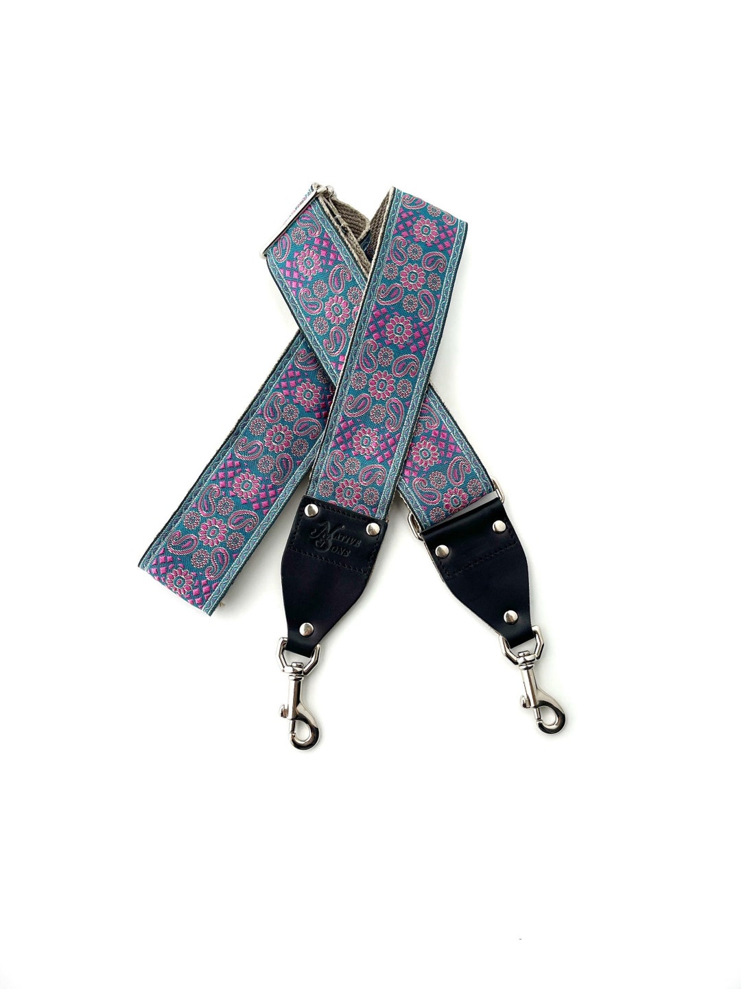 The Siren in Blue Bag Strap - Brilliant Blue, Pink Floral, Paisley W ...