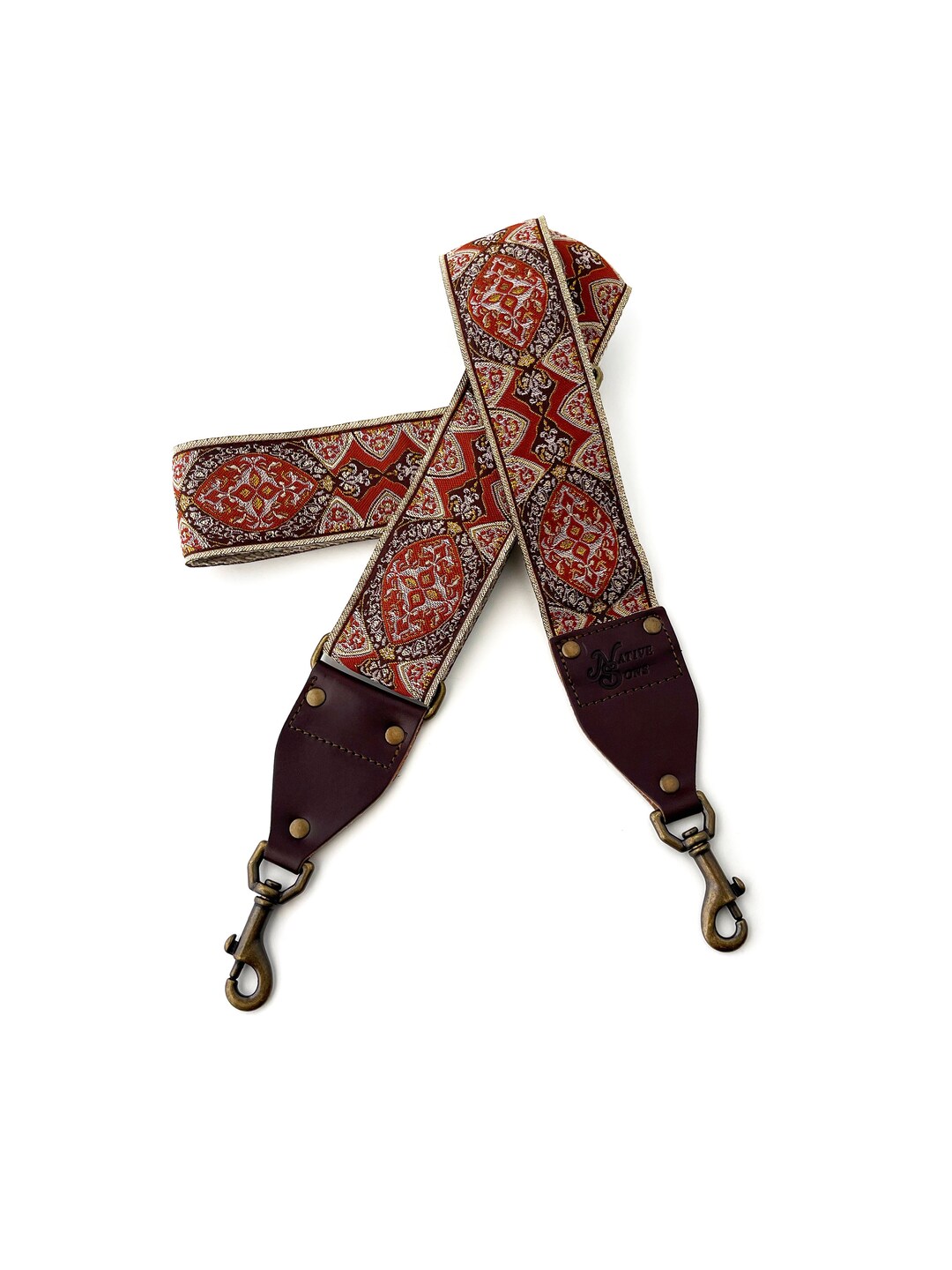 The Mars Guitar Strap Style Bag Strap tapestry Style Strap Rusty Orange ...