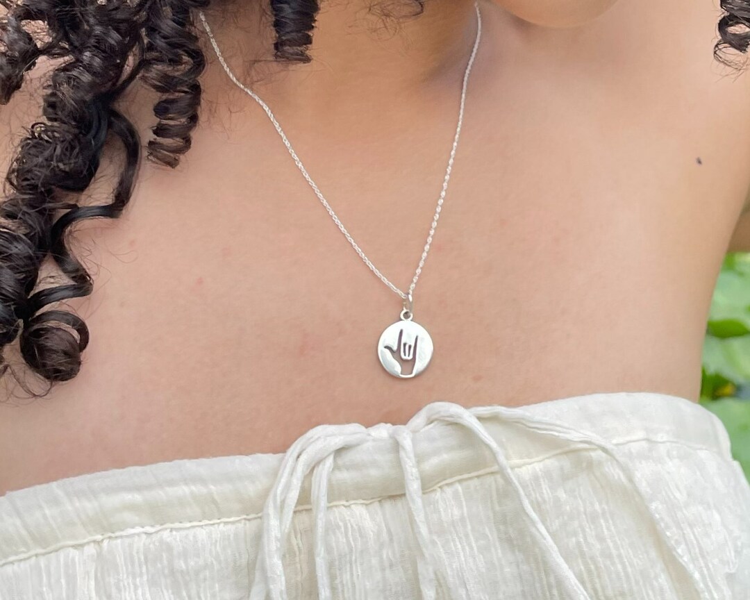 ASL I Love You Necklace Sign Language Necklace ASL Jewelry Sign ...