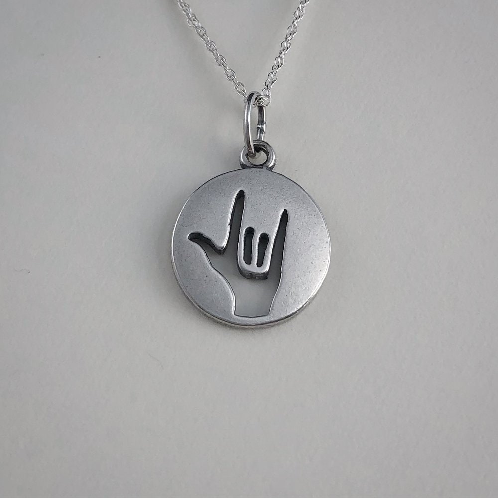 ASL I Love You Necklace Sign Language Necklace ASL Jewelry Sign ...