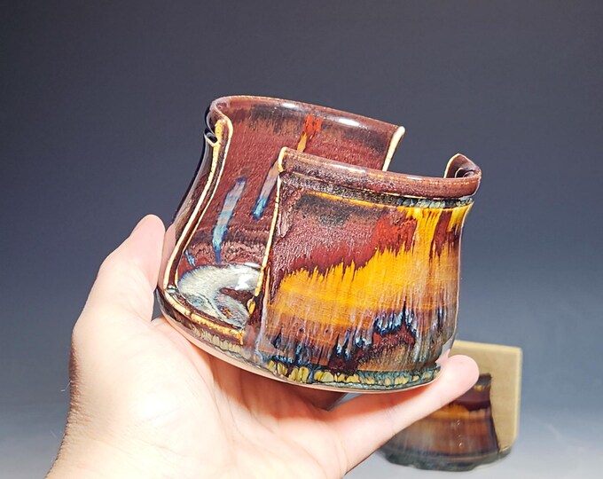 Hand Thrown Pottery Sponge Holder, Kitchen Sink Ceramic Sponge Holder ...