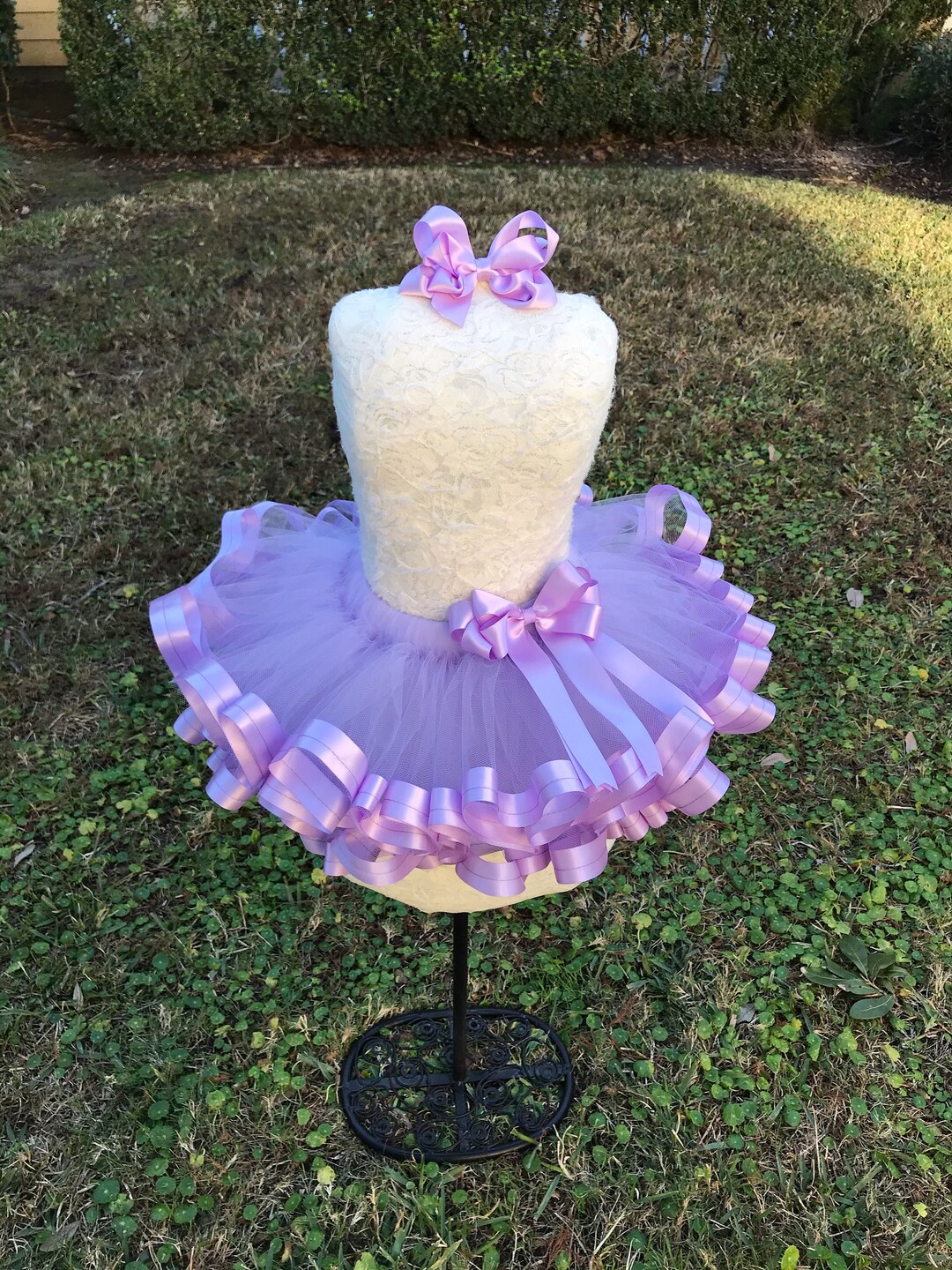 Lavender Tulle With Satin Ribbon Trimmed Tutu, Free Matching Hairbow ...