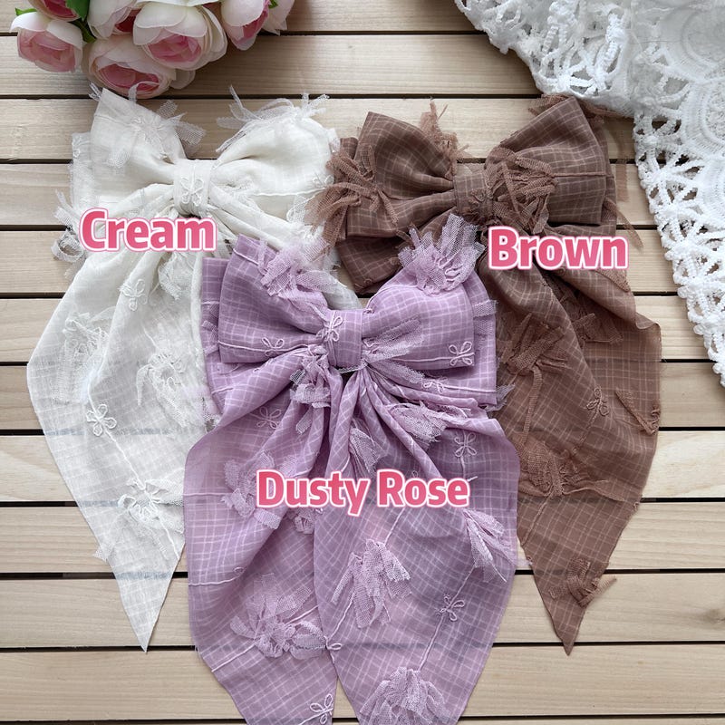 Large Lace Hair Bow Clip - Etsy