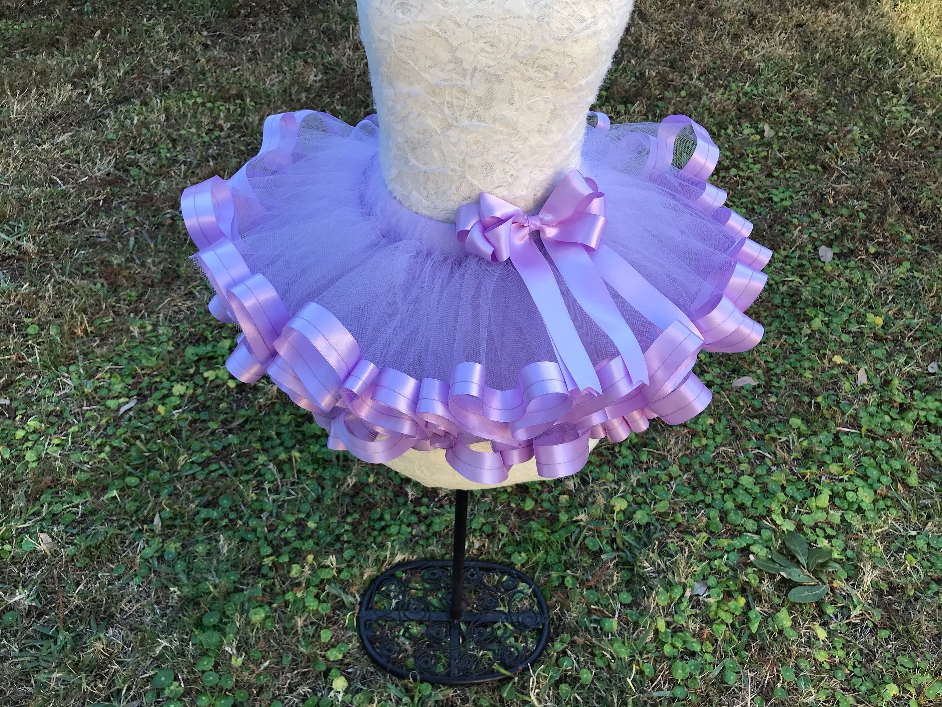 Lavender Tulle With Satin Ribbon Trimmed Tutu Free Matching - Etsy