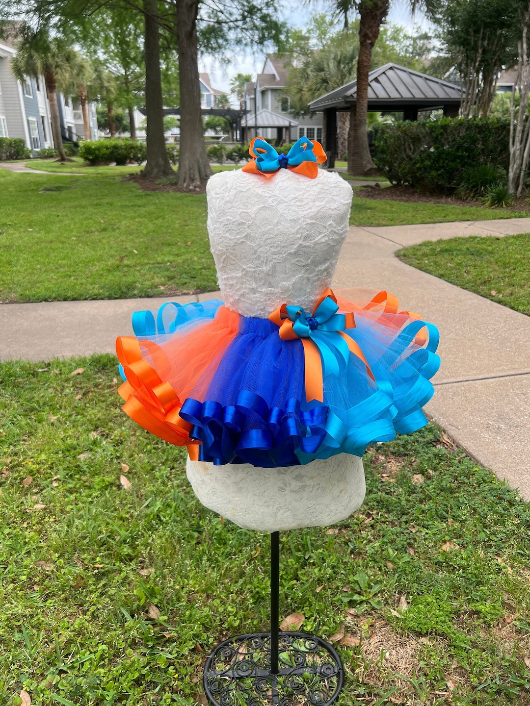 Klippi Colors Tutu ,royal and Orange and Turquoise Mixed Tulle With ...