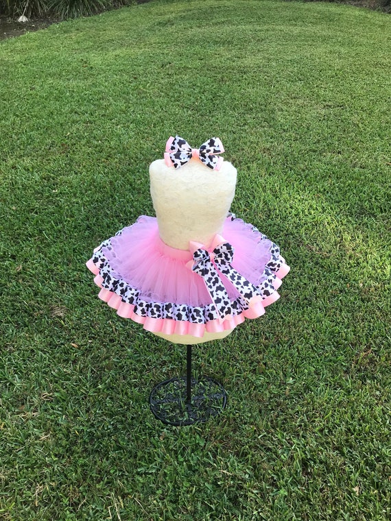 Cow Print Ribbon Trimmed Tutu With Free Matching Bow 27 - Etsy