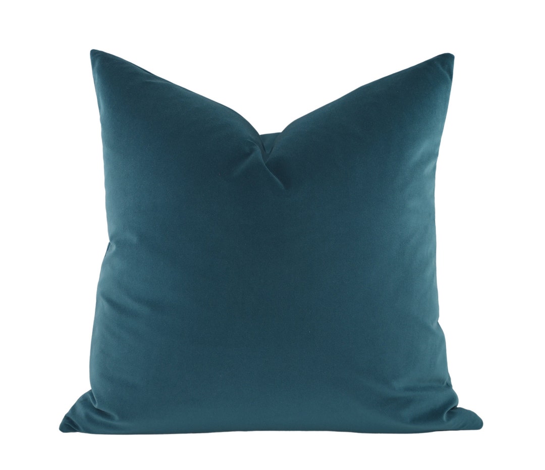 Teal Green/ Blue Velvet Throw Pillow Cover, Perfect Teal Pillow Cover ...