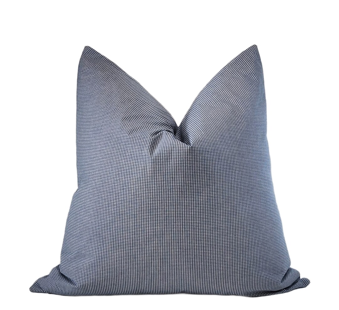 Blue & White Mini Gingham Check Throw Pillow Cover, MULTIPLE SIZES ...